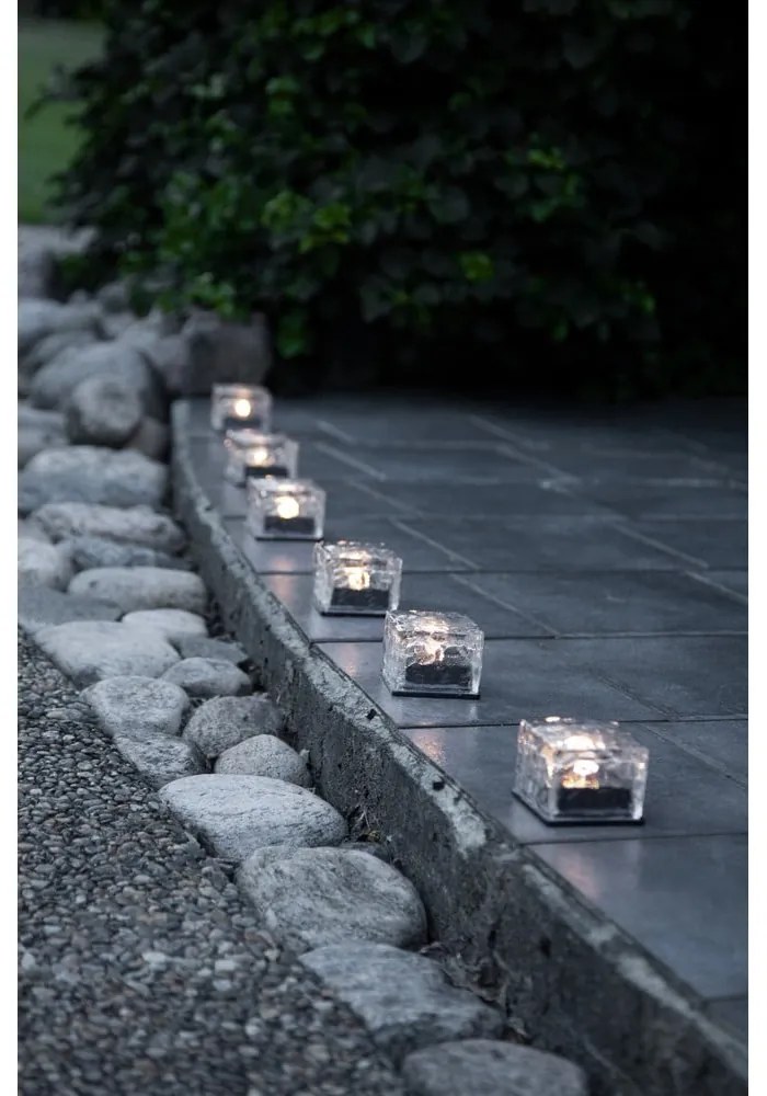 Sada 3 venkovních solárních svíček Star Trading Candle Icecube, výška 5,5 cm