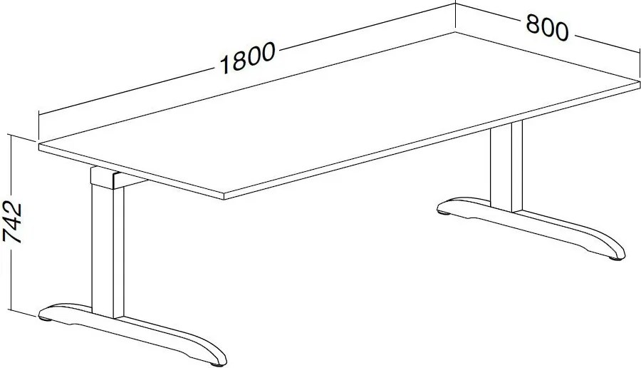 Stůl ProOffice C 180 x 80 cm, divoká hruška
