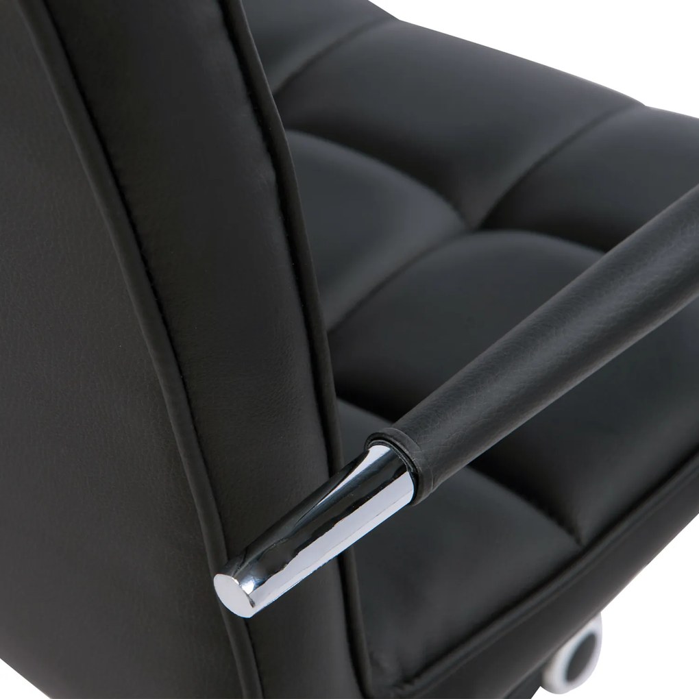 Ergonomická kancelářská židle HOMCOM výškově nastavitelná 46-61 cm s područkami, ideální pro kancelář a domácí kancelář