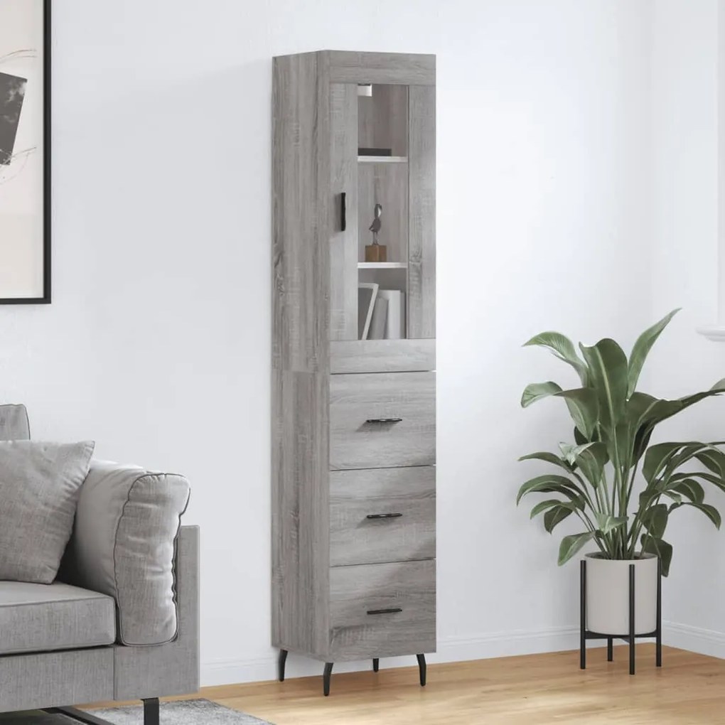Skříň highboard šedá sonoma 34,5 x 34 x 180 cm kompozitní dřevo 3199255