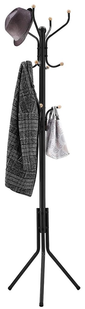 SONGMICS Kovový věšák na oblečení 182cm černý