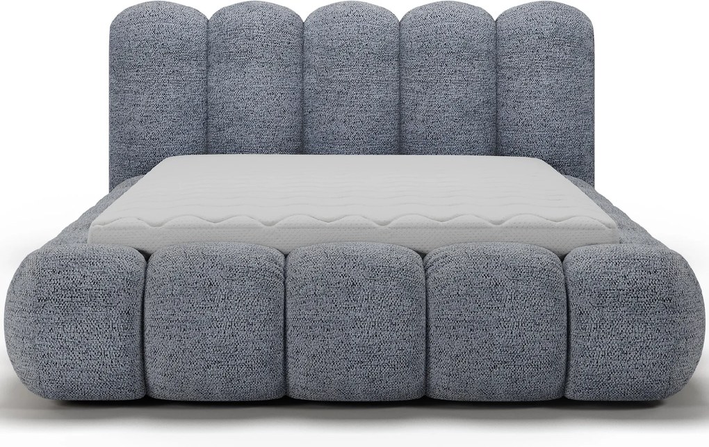 Postel Oloroso 160x200 s kovovým roštem a úložným prostorem, modrý ženyl