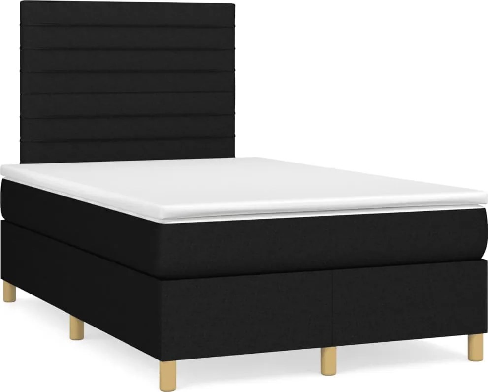 Box spring postel s matrací černá 120x200 cm textil 3142403