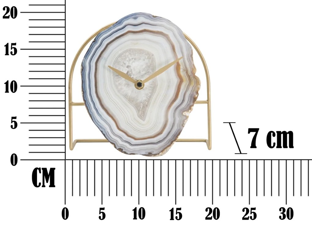 Stolní hodiny Mauro Ferretti Geodes, 20x7x19,5 cm, vícebarevná/zlatá