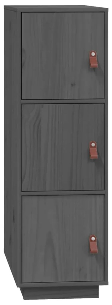 Skříň highboard šedá 34x40x108,5 cm masivní borové dřevo - Default Title