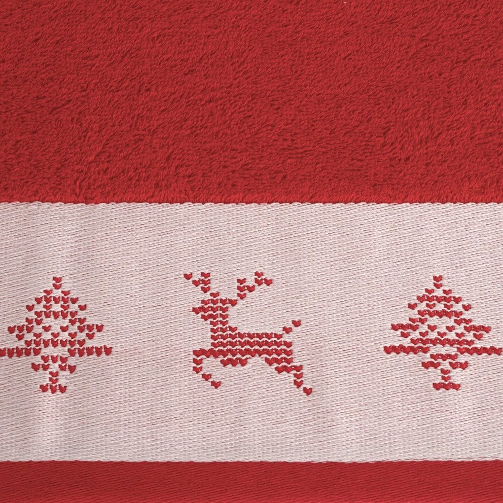 SADA VÁNOČNÍCH RUČNÍKŮ NOEL 3KS 70X140 CM ČERVENÁ