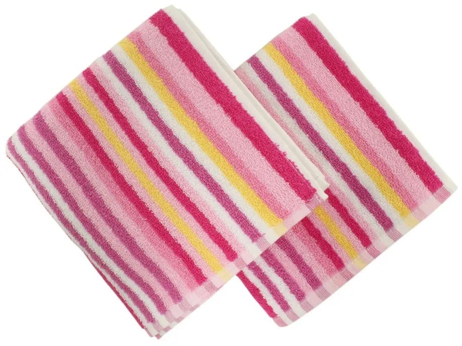 Sada 2 růžových ručníků Cizgi, 40 x 80 cm