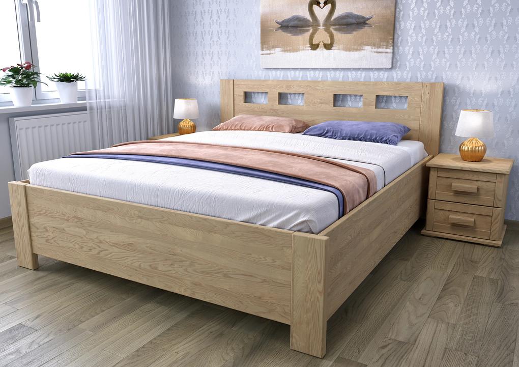 Jasanová postel Lucia s úložným prostorem
