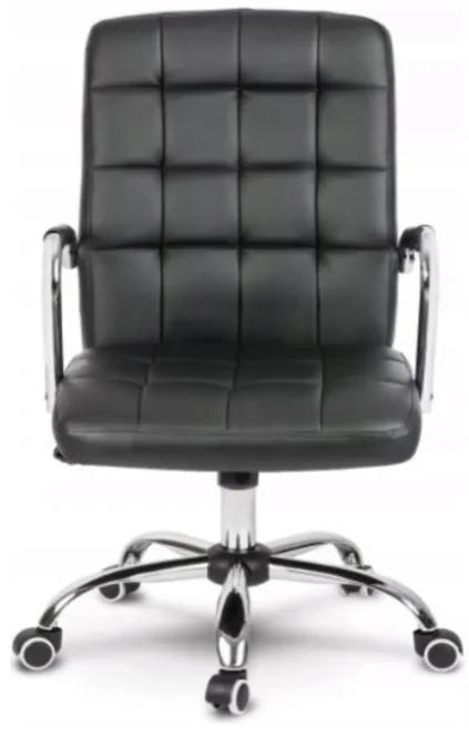Černá kožená kancelářská židle G401