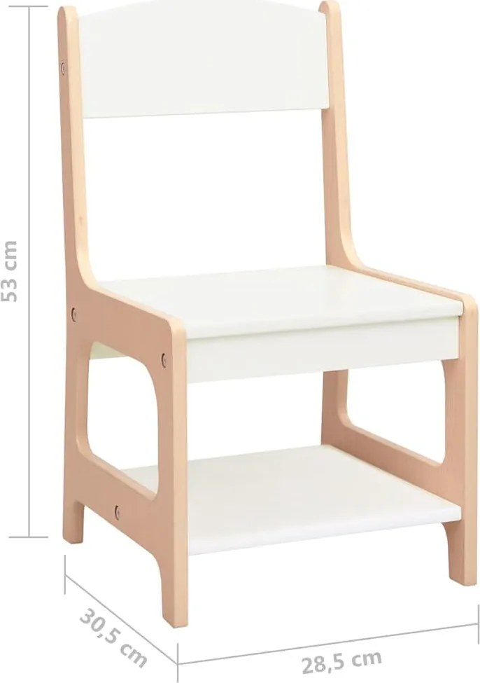 vidaXL Dětský stůl se 2 židlemi MDF [80284] Barva: Bílá