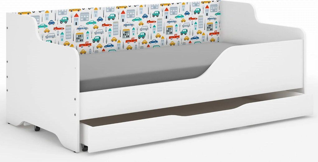 Wooden Toys Dětská postel LILU 160x80 AUTÍČKA
