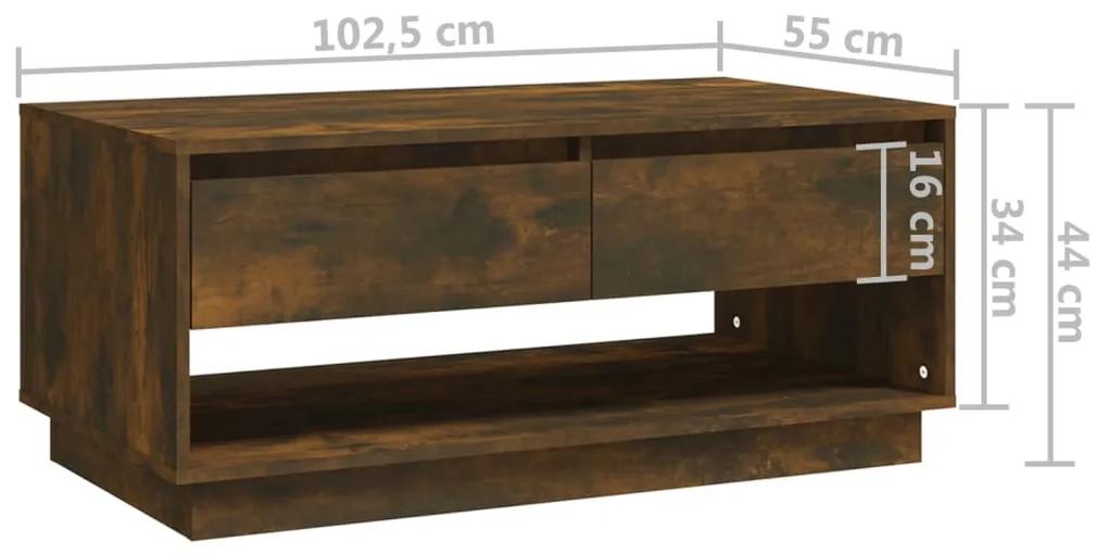 Konferenční stolek kouřový dub 102,5 x 55 x 44 cm dřevotříska - Default Title