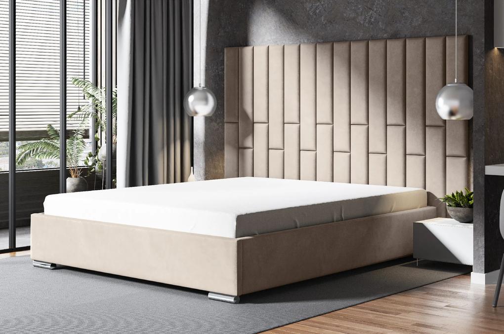 Eka Čalouněná postel LANA 160 x 200 cm Barva látky Trinity: (2304) Béžová, Úložný prostor: S dřevěným rámem úložného prostoru