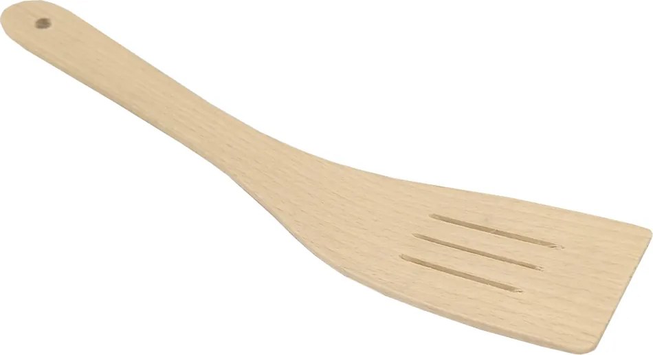 AMADEA Dřevěná obracečka prohnutá s drážkami, masivní dřevo, 28 cm
