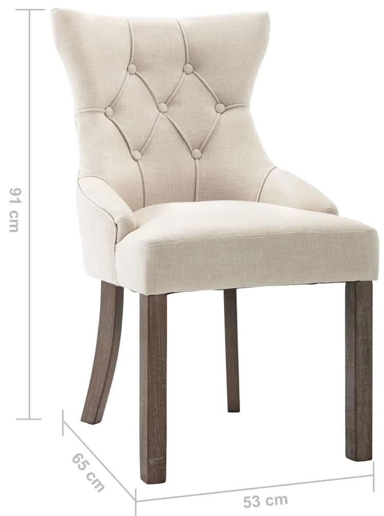 Jídelní židle 4 ks béžové textil,  3058303