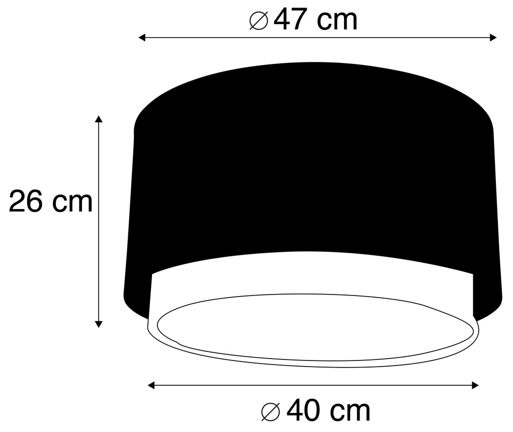 Látkový stínidlo černý 40/47/26 se zlatým vnitřkem