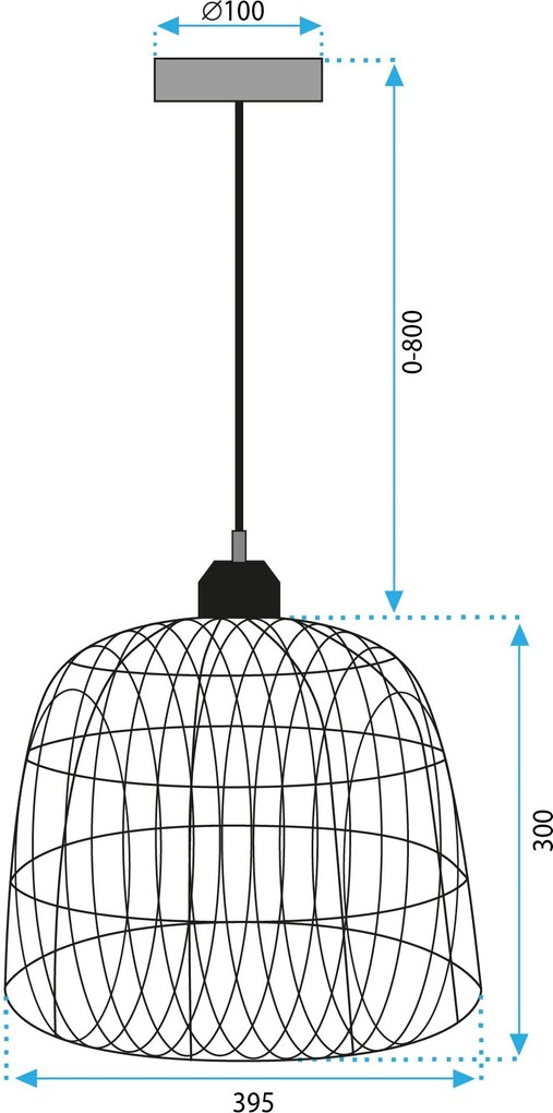Toolight Boho, stropní svítidlo 40cm 1xE27 APP1352-1CP, černá-přírodní hnědá, OSW-05765