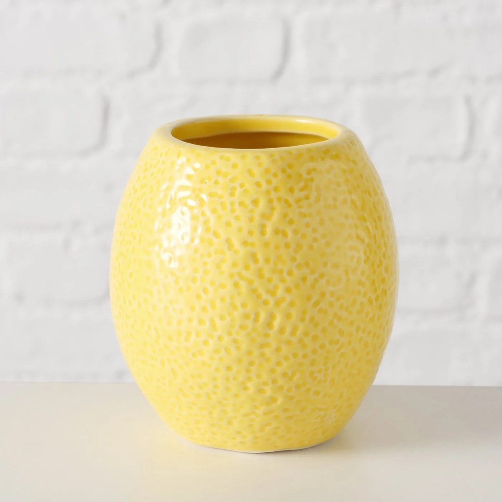 Koupelnový pohár Limone, žlutá, 8,6x8,6x9,5 cm