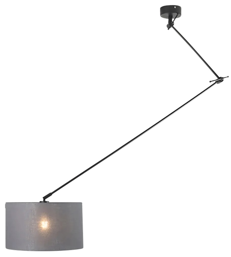 Závěsná lampa černá se stínidlem 35 cm tmavě šedá nastavitelná - Blitz I.