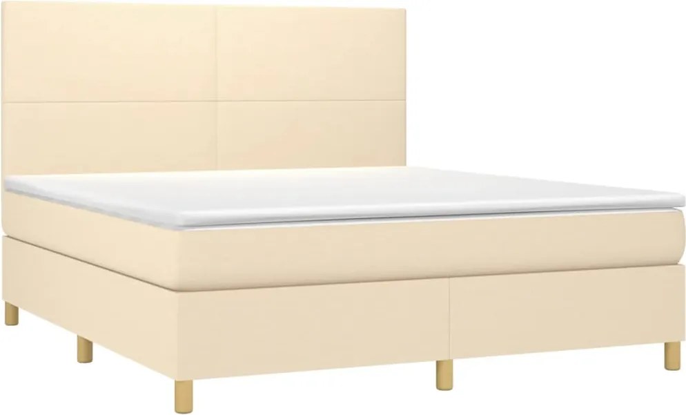 Box spring postel s matrací krémová 180x200 cm textil 3142198
