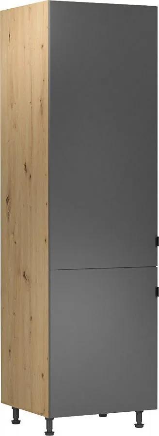 Tempo Kondela Vysoká skříň LANGEN D60ZL pro vestavnou lednici, levá, dub artisan/šedá