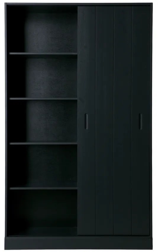 Hoorns Černá dřevěná skříň Shelpine 200 x 120 cm