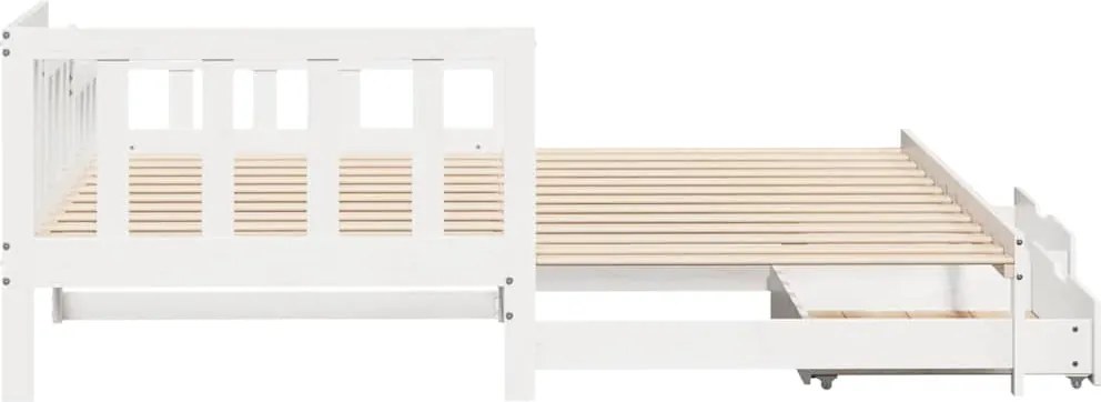 Válenda s přistýlkou a zásuvkami bez matrace bílá 90x190 cm 3302224