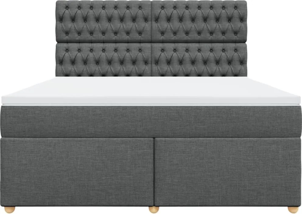 Box spring postel s matrací tmavě šedá 180x200 cm textil 3291367