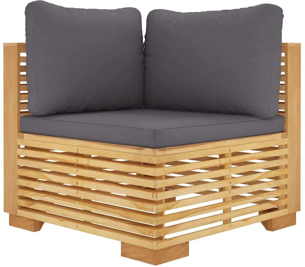 Zahradní rohové pohovky s poduškami 2 ks masivní teak 3100864