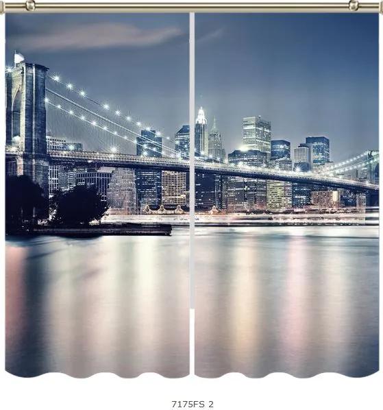 Black out závěsy 3D nebo voálové záclony 3D motiv 7175 Brooklynský most, Rozměry Voálové záclony 2x145x260cm