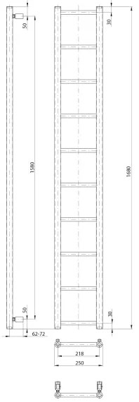 Sapho - Koupelnový radiátor DINA 282W 25x168 cm bílá