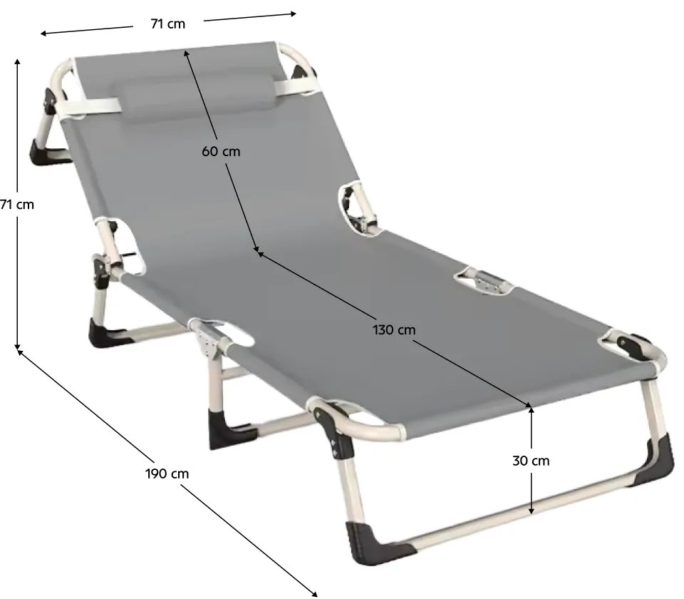 Kondela Zahradní lehátko, šedá/béžová, BOVRY