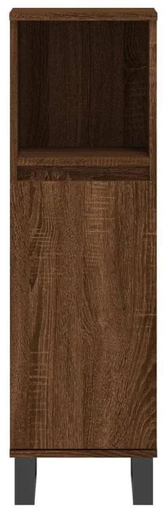 Petromila Koupelnová skříňka hnědý dub 30 x 30 x 100 cm kompozitní dřevo