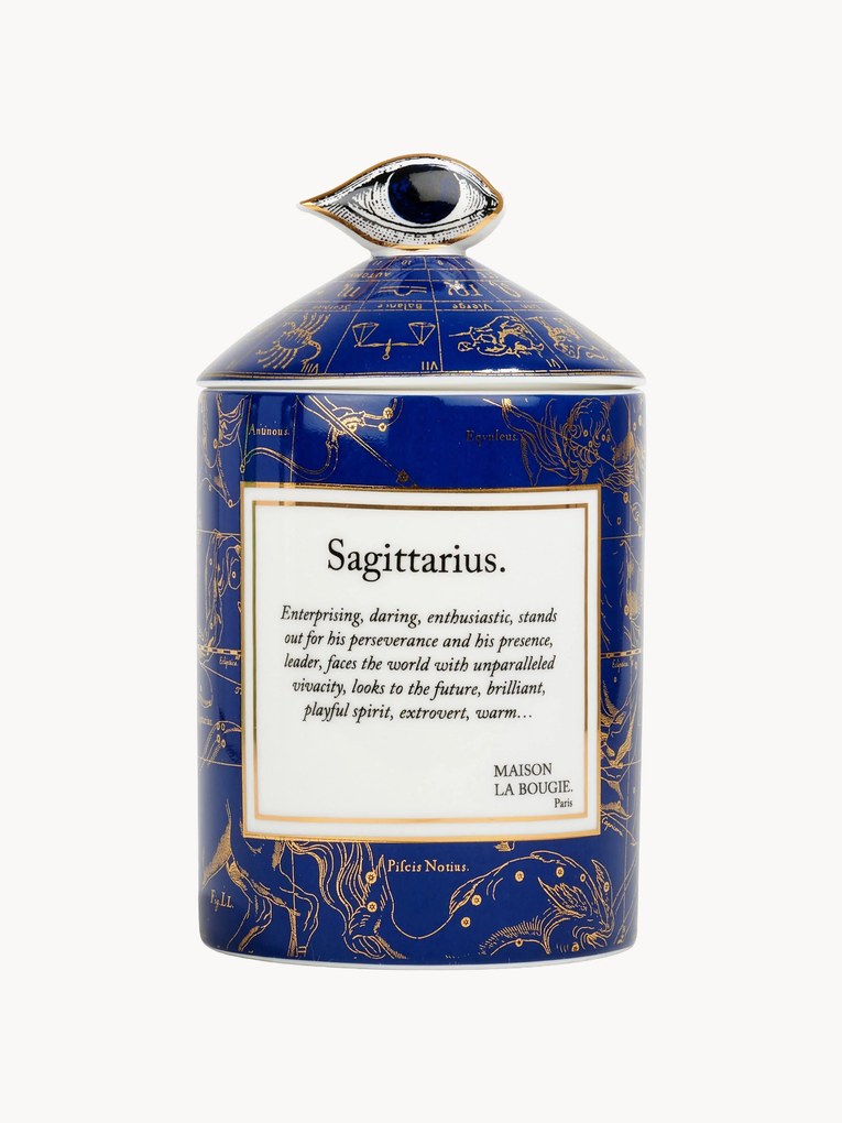 Ručně vyrobená vonná svíčka Sagittarius (Gurjum, růže & šafrán)