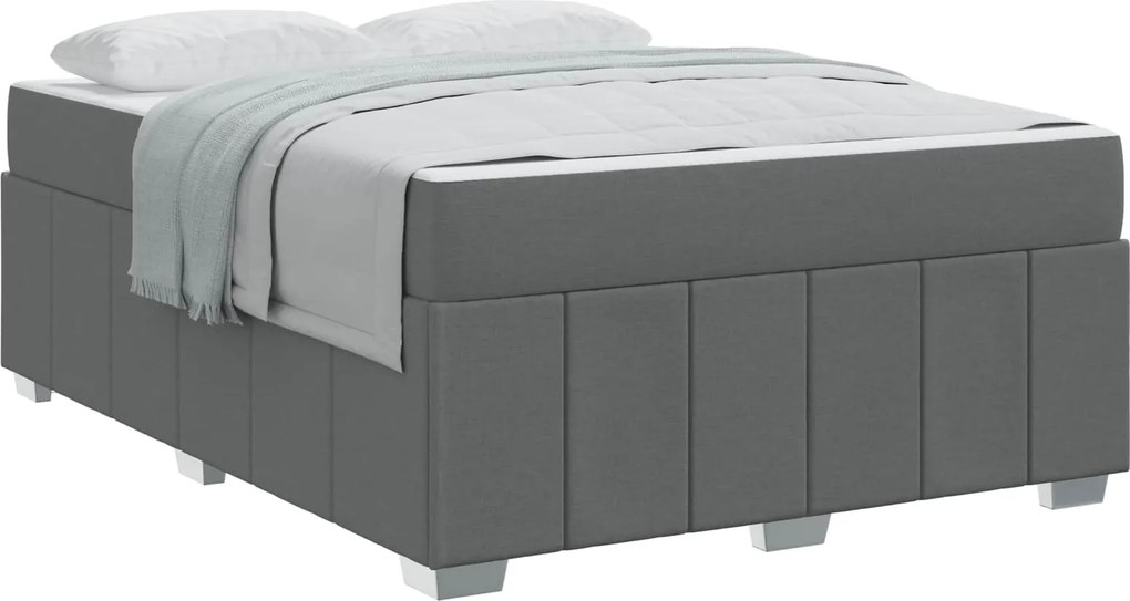 Rám postele s matrací Tmavě šedá 160 x 200 cm textil 3398294