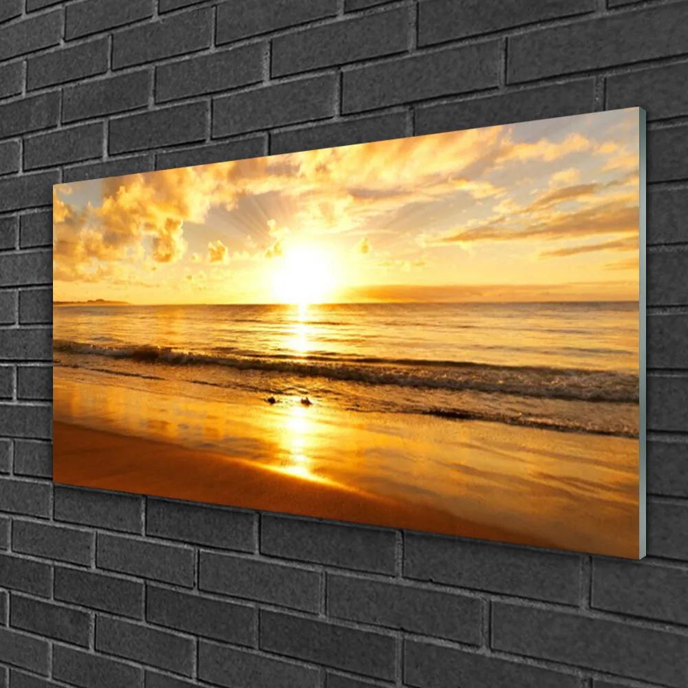 Obraz na skle Moře Slunce Krajina 100x50 cm