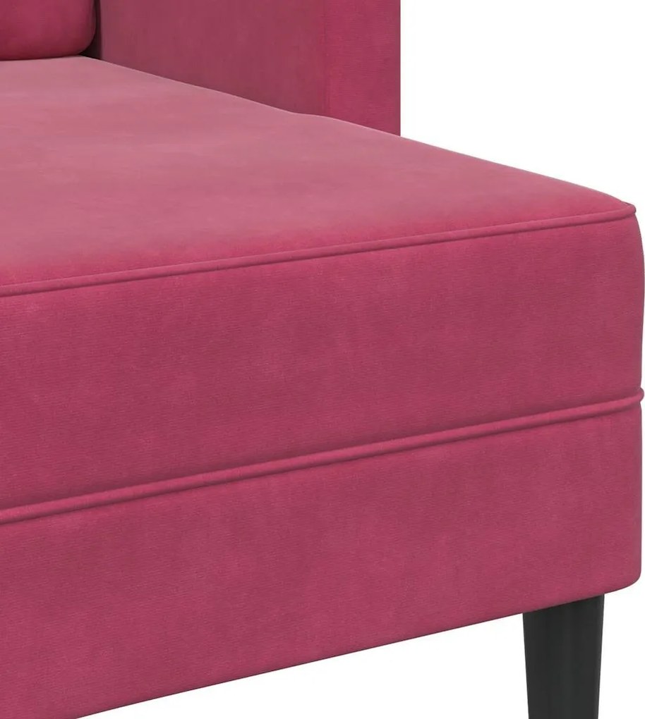vidaXL Dvoumístná pohovka s lehátkem ve tvaru L 125 cm samet [4107072] Barva: vínová červená