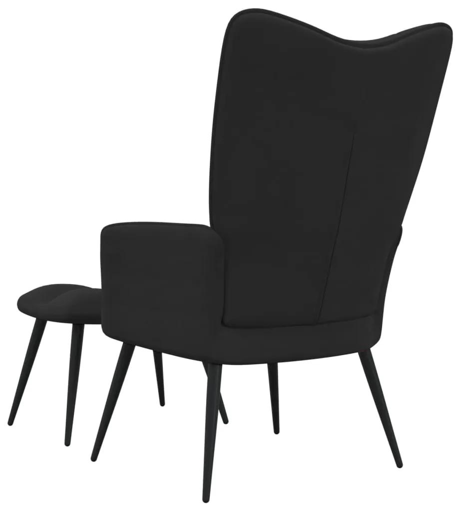 Relaxační křeslo Molde se stoličkou - samet | černé