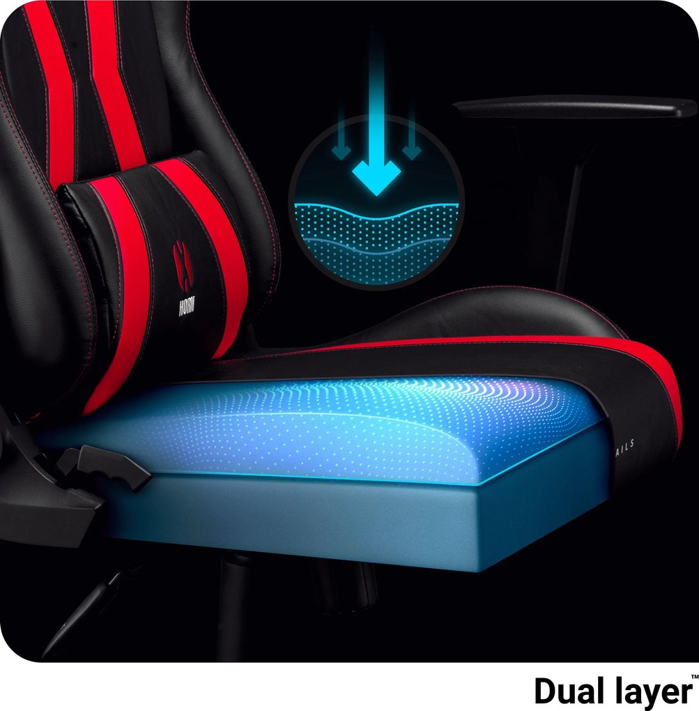 Herní židle z ekokůže Normal Size, černý-červený: Diablo X-Horn 2.0