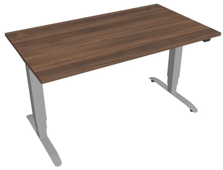 Elektr. nastavitelný stůl 140x80 - Hobis Motion MS 3 1400 Dekor stolové desky: ořech, Barva kovové podnože: stříbrná