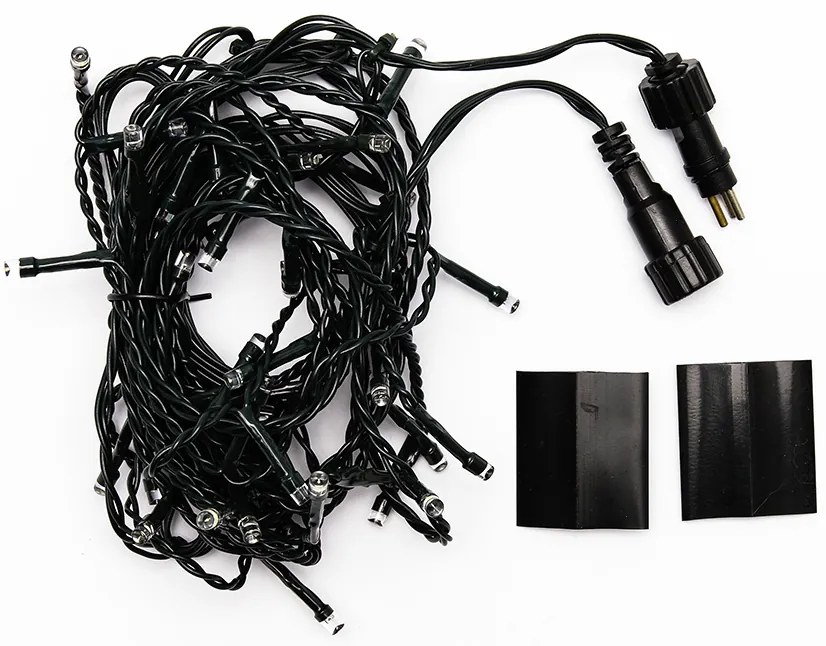 Hobby Line venkovní LED rampouchy, světelné, 200 × 50 cm, teple bílá, 40 diod, tmavě zelený kabel, IP44, prodlužovací