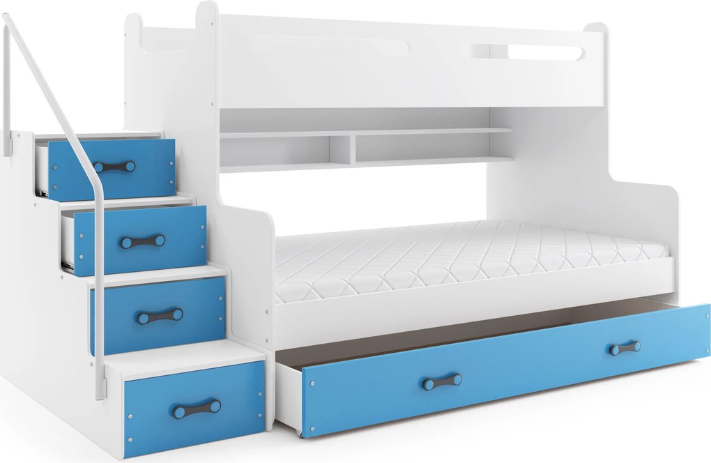 SMB Dětská patrová postel se šuplíky MAXI 2, 80+120x200 cm Barva šuplíku: Růžová