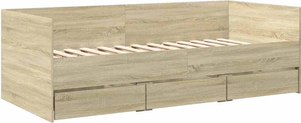 Válenda se zásuvkami bez matrace dub sonoma 75 x 190 cm 3280834