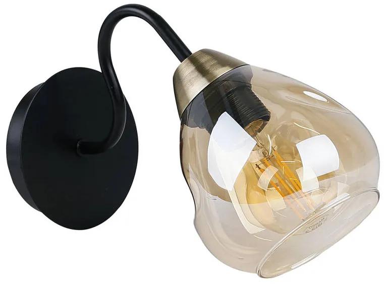 Černo-zlaté nástěnné svítidlo Unica pro žárovku 1x E27