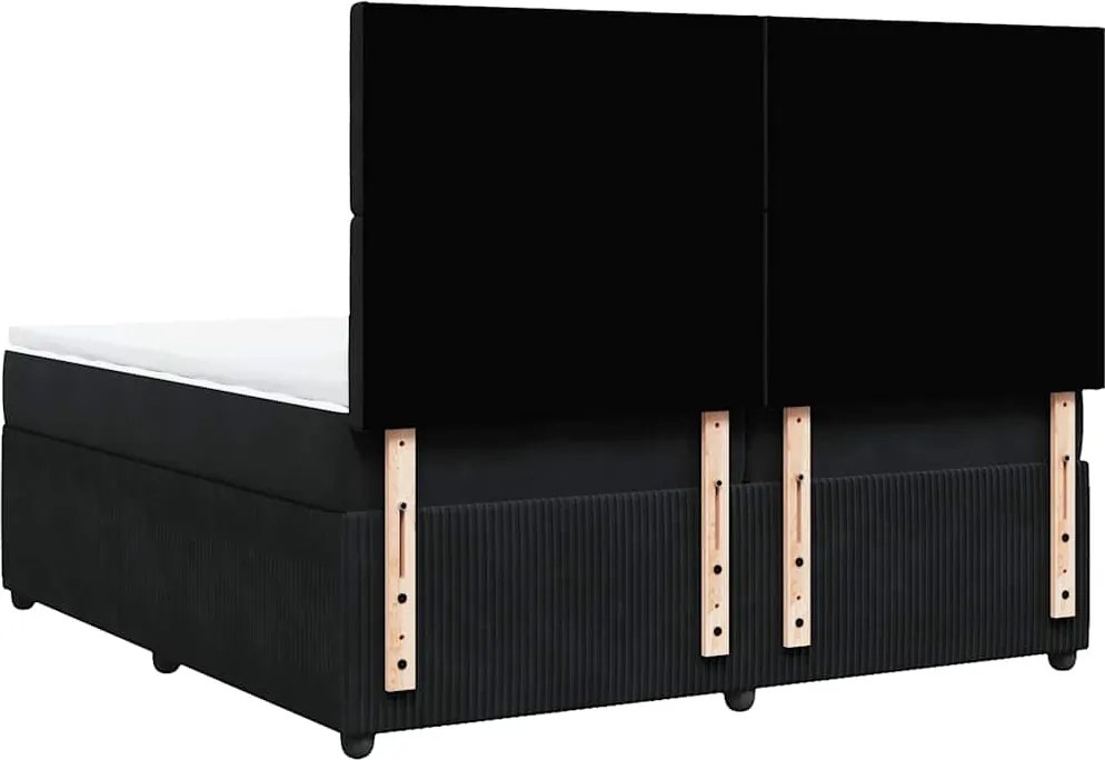 Box spring postel s matrací černá 200x200 cm samet 3292444