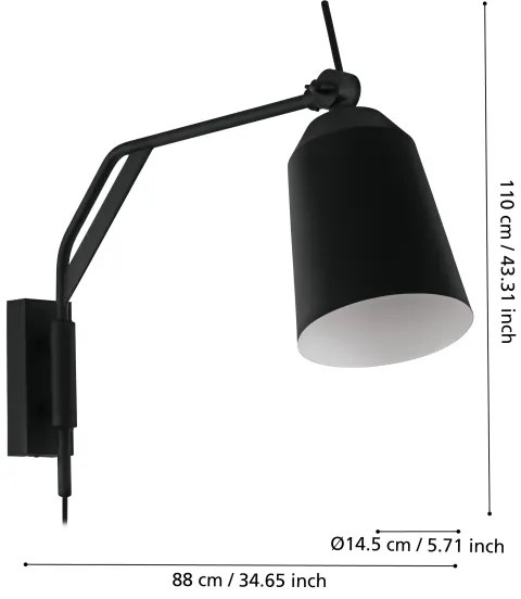 Eglo 900157 - Nástěnná lampa LORETO 1xE27/40W/230V