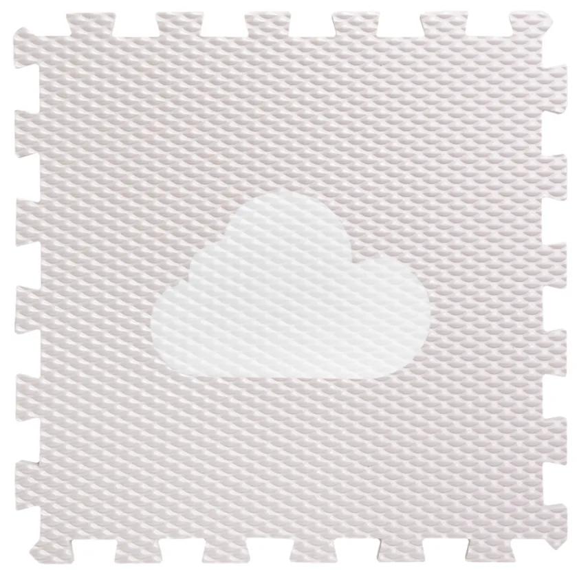 Vylen Pěnové podlahové puzzle Minideckfloor s mráčkem Bílý se světle šedým mráčkem 340 x 340 mm