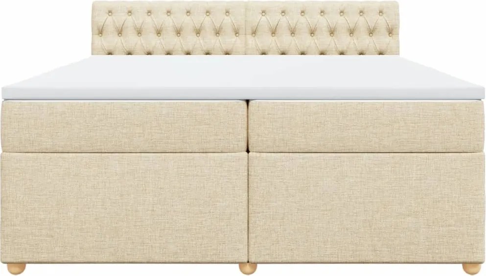 Box spring postel s matrací krémová 200x200 cm textil 3286799