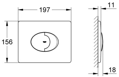 GROHE 38506SH0 - Splachovací tlačítko SKATE AIR 156 × 197 mm bílá