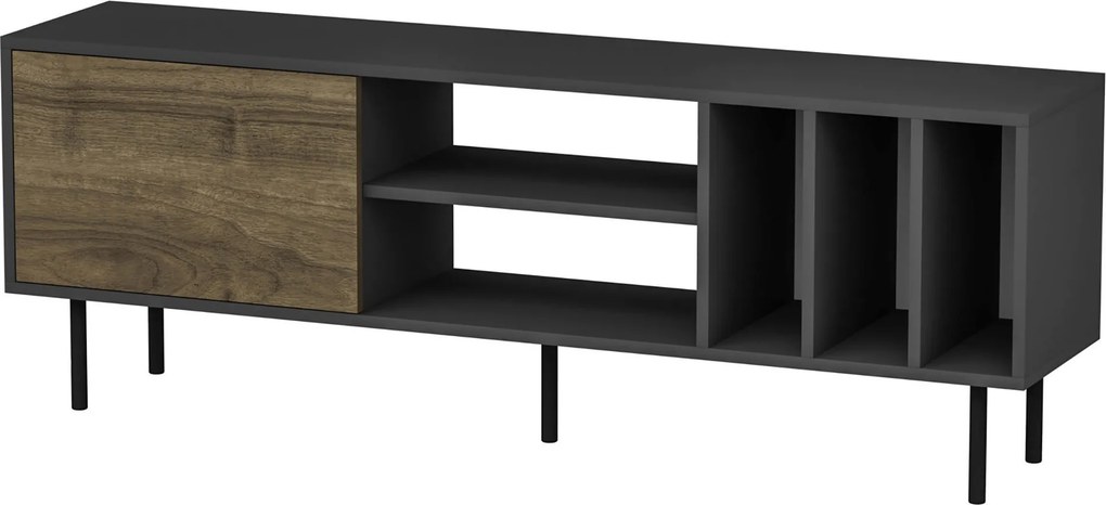 XXXLutz NÍZKÁ KOMODA, antracitová, barvy vlašských ořechů, 160/57/35 cm Livetastic - Online Only TV příslušenství - 000074001202